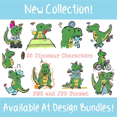 Cartoon T Rex Characters Dinosaur Collection Behance