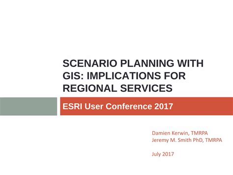 Pdf Scenario Planning With Gis Implications For Regional Services