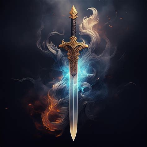 A Sword With A Flame And Flames On It Premium Ai Generated Image