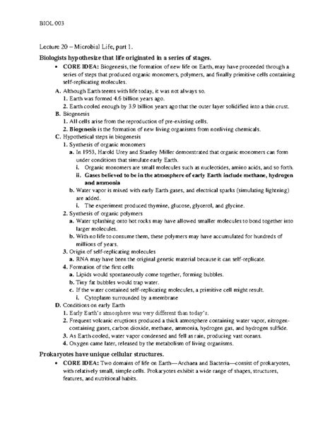 Lecture 20 Notes Microbial Life Part 1 Lecture 20 Microbial Life Part 1 Biologists Studocu