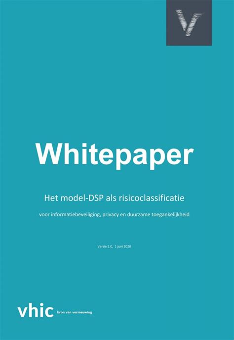Whitepaper Model DSP Als Risicoclassificatie VHIC