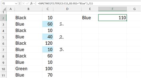 how to sum first n matching values excel formula