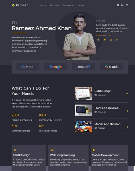 Rameez Ahmed Khan On Linkedin Checkout This Is My First Portfolio