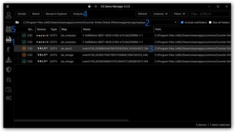Demos Analysis CS Demo Manager