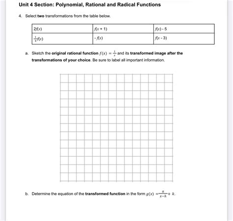 Solved Unit 4 ﻿section Polynomial Rational And Radical