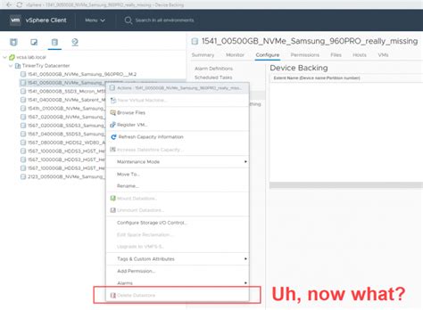 Виртуализация Как удалить датастор Vmware Vsphere для которого