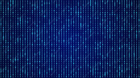 기술 스트림 이진 코드 디지털 그림 블루 매트릭스 배경 프로그래밍 코딩 해킹 및 암호화 3d 렌더링 프리미엄 사진