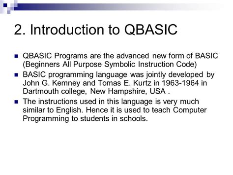 Programming Using Qbasic Based On Bed Curriculum Ppt Download