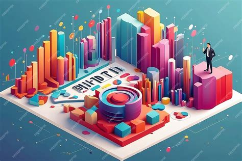 Premium Photo Business Data Visualization Isometric Big Data Illustration