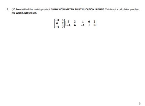 Solved Points Find The Matrix Product SHOW HOW Chegg