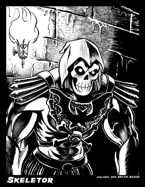 Skeletor From Masters Of The Universe B And W By Bryanbaugh On