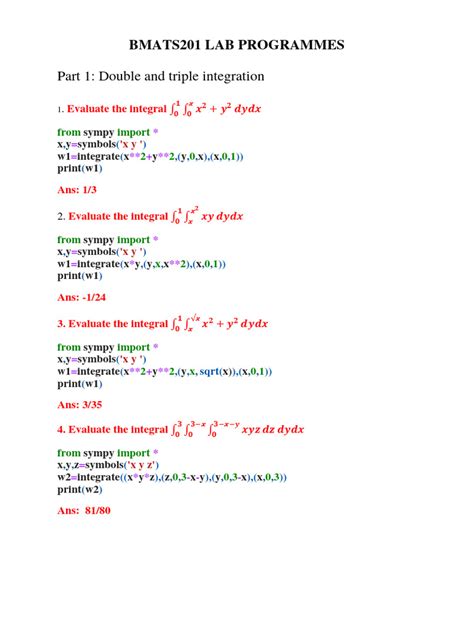 Maths Lab Programs Bmats201 Download Free Pdf Operator Theory Linear Algebra