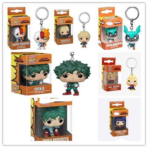 Funko Pop My Hero Academia Keychain Deku Shoto Todorokl Bakugo All Might Action Figure Model