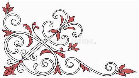Ornate Scrollwork Corner Detailed Decorative Element Vector Design