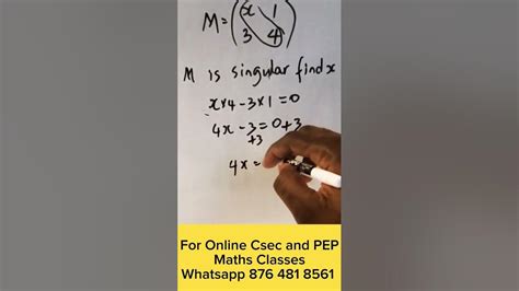 Singular Matrix Dellymathsconcepts Fast Cxcmaths Gcse Youtube