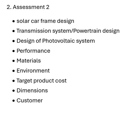 Solved Assessment Solar Car Frame DesignTransmission Chegg