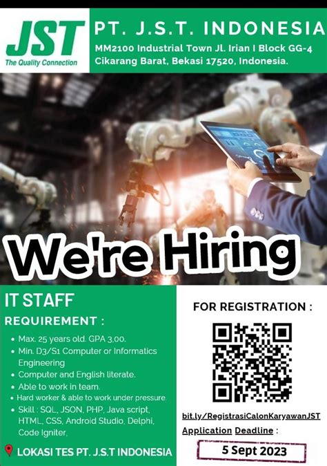 m hafiz putra ananda on linkedin pt j s t indonesia we are hiring it staff is general job…