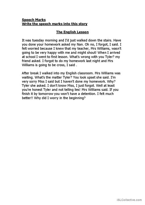 Speech Marks English ESL Worksheets Pdf Doc