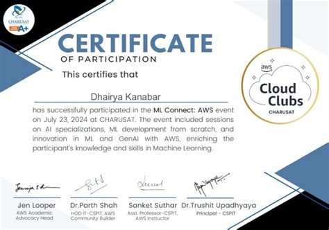dhairya kanabar on linkedin mlconnect aws charusat cloudclubs ai
