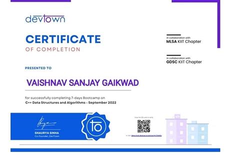 Vaishnav Gaikwad On Linkedin For Successfuly Completed 7 Days Bootcamp On C Data Structure And