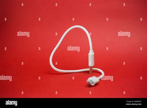 White Wire Micro Usb Stock Photo Alamy