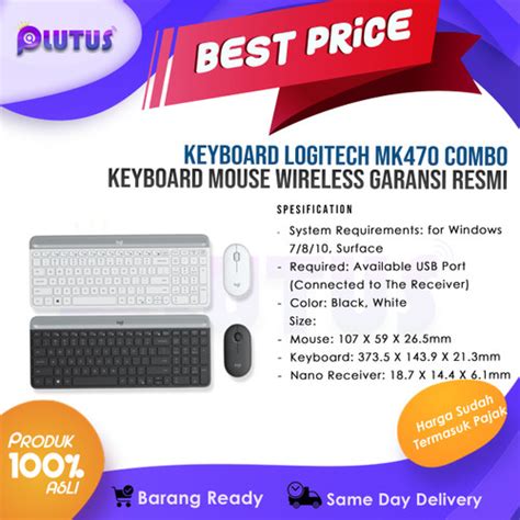 Jual Keyboard Logitech MK470 Combo Keyboard Mouse Wireless Garansi Resmi PINK Jakarta Pusat