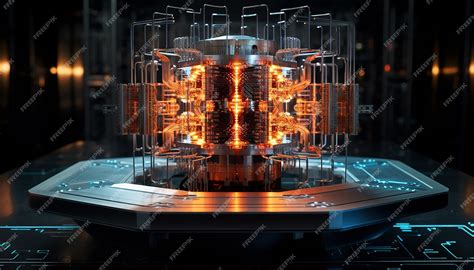Premium AI Image | Quantum computer Futuristic digital computer design
