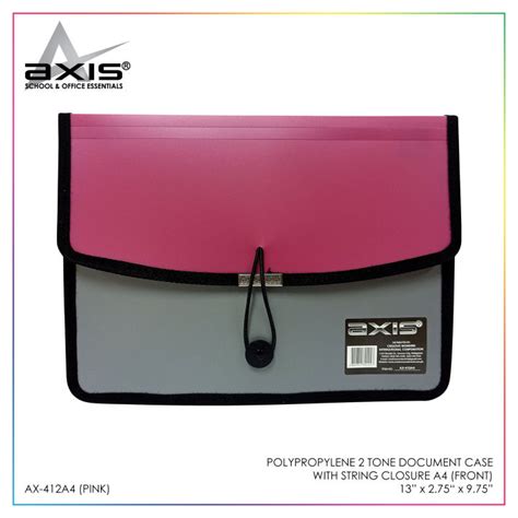 Expandable Document 2 Tone A4 Short File Folder Case With String Elastic Closure For Babe And