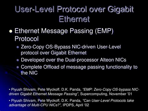 Ppt High Performance User Level Sockets Over Gigabit Ethernet Powerpoint Presentation Id 2391488