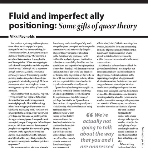 Fluid And Imperfect Ally Positioning Some Ts Of Queer Theory
