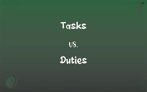 tasks vs duties what s the difference