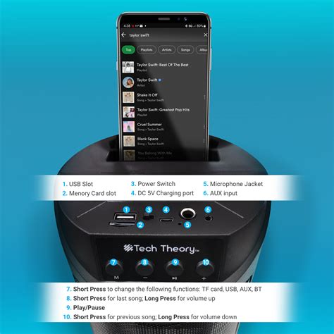 Tech Theory Bass Sound Wireless Party Speaker Aduro Products