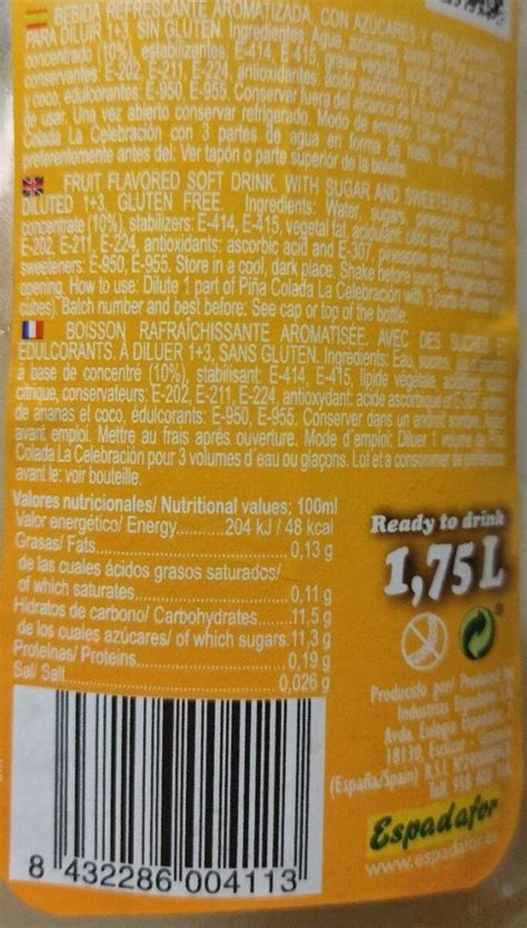 Pina Colada Nutrition Facts At David Masterson Blog