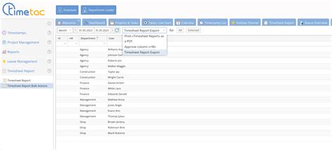 Simplify The Export Of Your Timesheet Reports Timetac