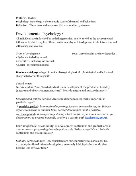intro to psych lect 1 notes intro to psych psychology psychology is