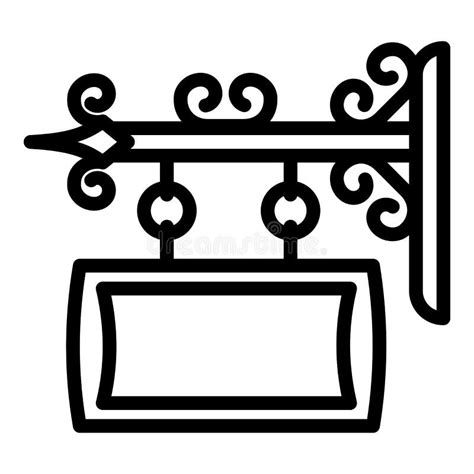 Metal Street Banner Icon Outline Style Stock Vector Illustration Of