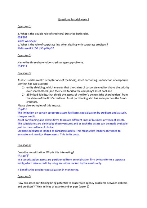 Tutorial Questions And Answers Week 5 Questions Tutorial Week 5 Question 1 A What Is The