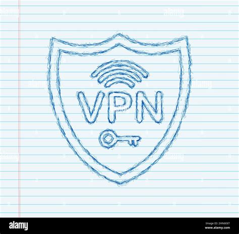 Secure Vpn Connection Concept Virtual Private Network Connectivity Overview Sketch Style