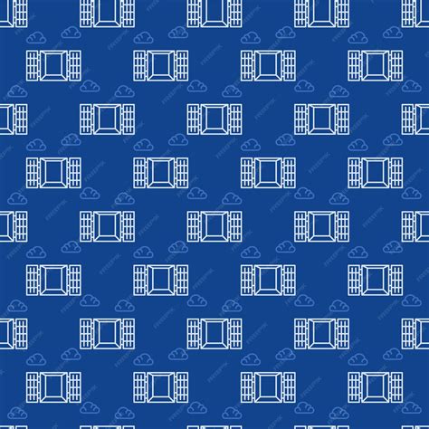 Premium Vector Opened Freight Container Vector Shipping Blue Linear Seamless Pattern
