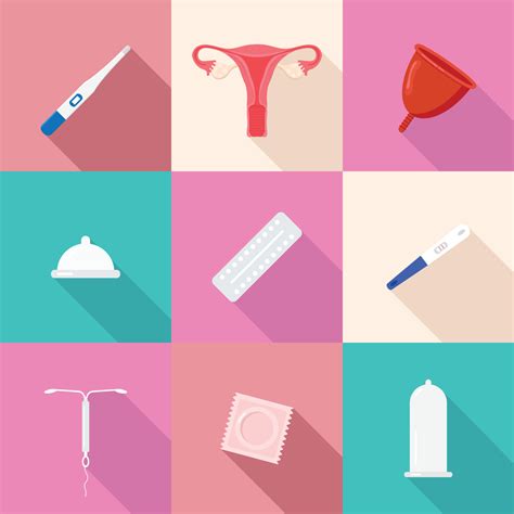 A Set Of Flat Icons On The Topic Of Female Reproductive Health