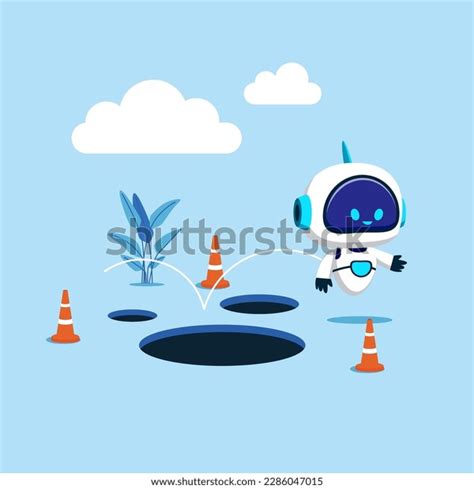 Artificial Intelligence Technology Avoid Pitfall Mistake Stock Vector