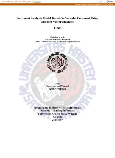Sentiment Analysis Model Based On Youtube Comment Using Support Vector Machine