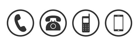 Phone Icons Collection Isolated Mobile And Cellphone Symbols Retro