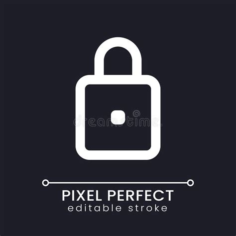 Padlock Pixel Perfect White Linear Ui Icon For Dark Theme Stock Illustration Illustration Of