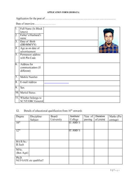 Application For Jrf Pdf