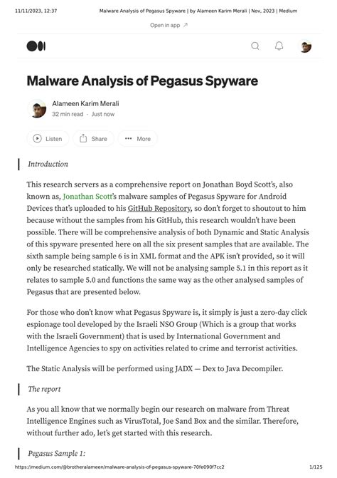 Pdf Malware Analysis Of Pegasus Spyware