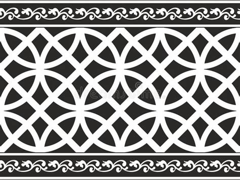 Seamless Black And White Gothic Floral Border Stock Vector