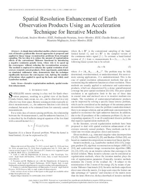 Pdf Spatial Resolution Enhancement Of Earth Observation Products
