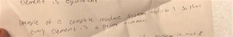 solved example of a complete residue system modulo 7 so that