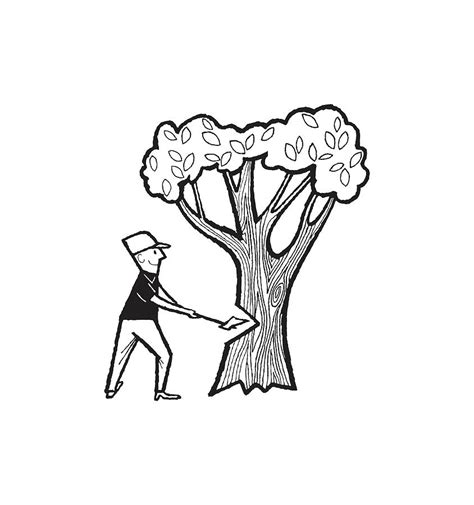 Man Chopping Down A Tree Drawing By CSA Images Fine Art America